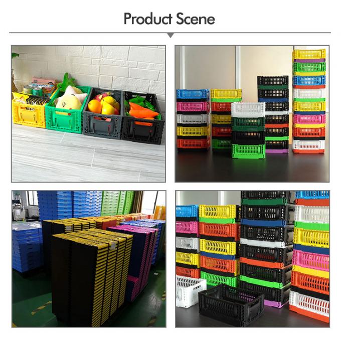 Foldable Inverted Plastic Storage Crate 40L With Various Colors