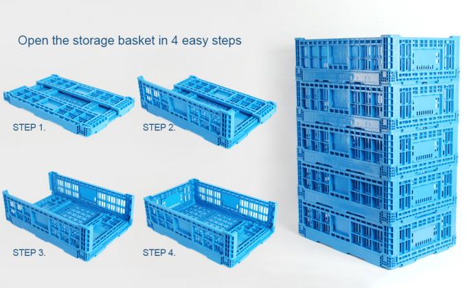 Durable open air grated walls Collapsible Storage Plastic Transfer Crate