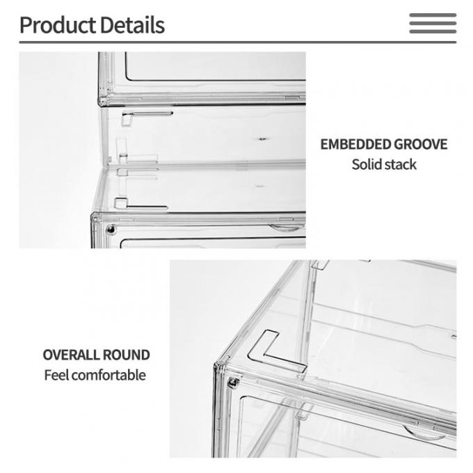 Custom Clear Magnetic Acrylic Shoe Box Display Stackable