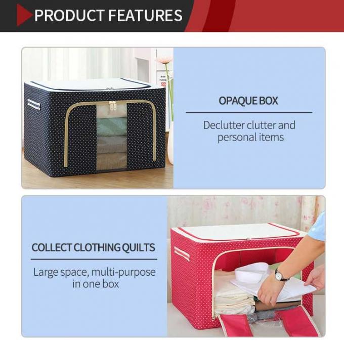 Reusable Cube Fabric Household Storage Containers With Zippers Foldable ...