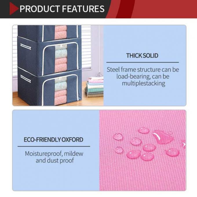 Reusable Cube Fabric Household Storage Containers With Zippers Foldable ...