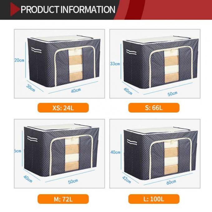 Reusable Cube Fabric Household Storage Containers With Zippers Foldable ...