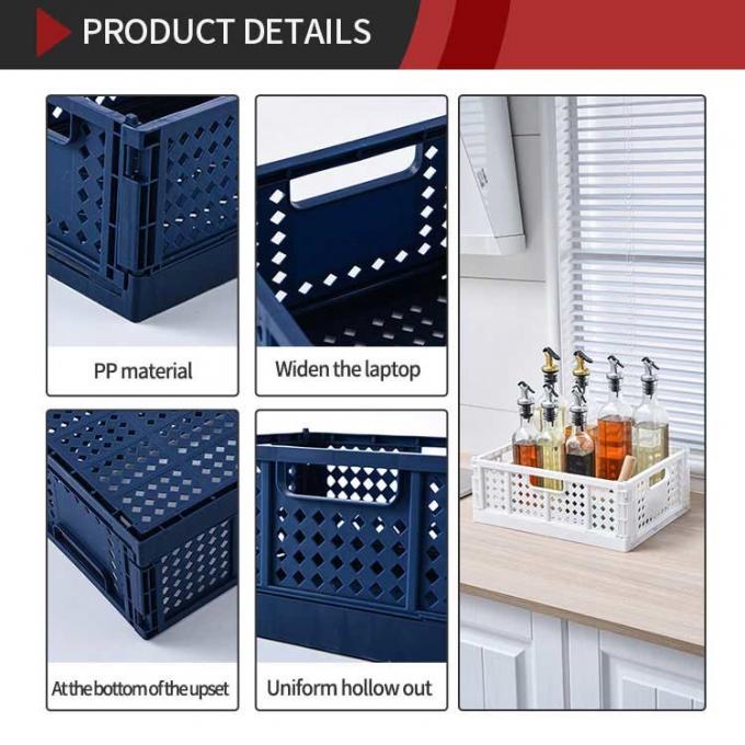 Odorless Collapsible Plastic Container , Reusable Plastic Stacking Baskets