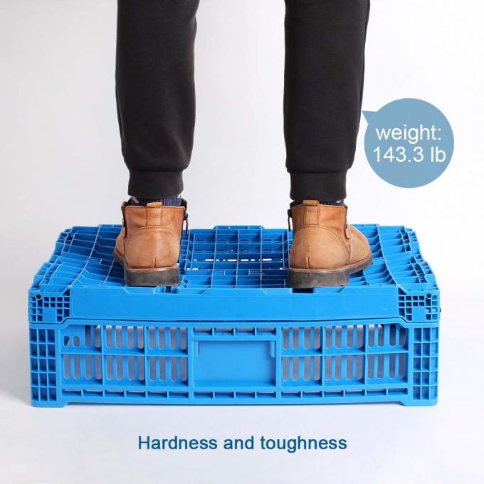 Open Air Grated Walls Plastic Collapsible Crate 32 Liters