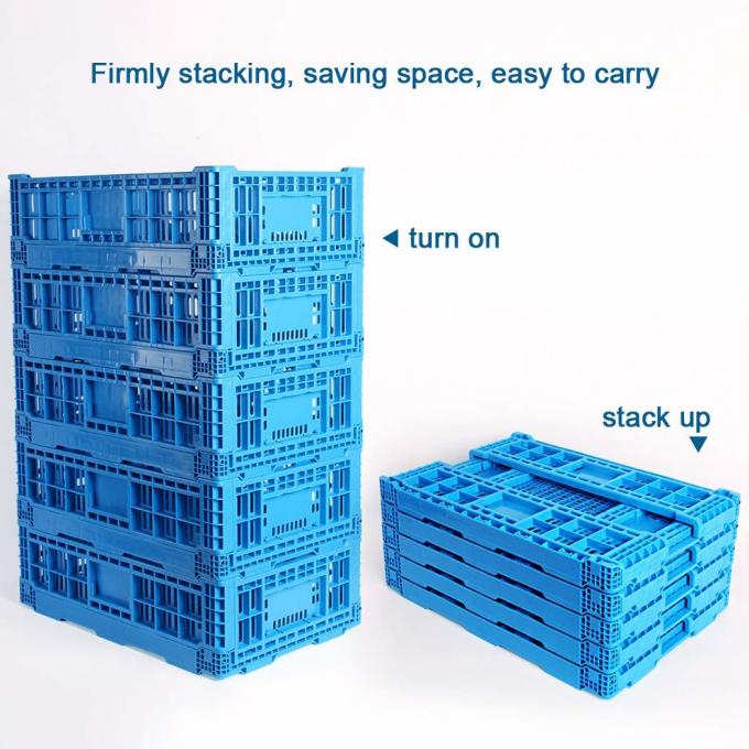 Open Air Grated Walls Plastic Collapsible Crate 32 Liters